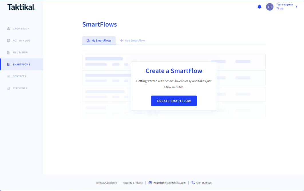 Creating a new SmartFlow – Taktikal