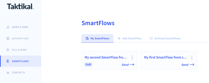 Creating a new SmartFlow – Taktikal